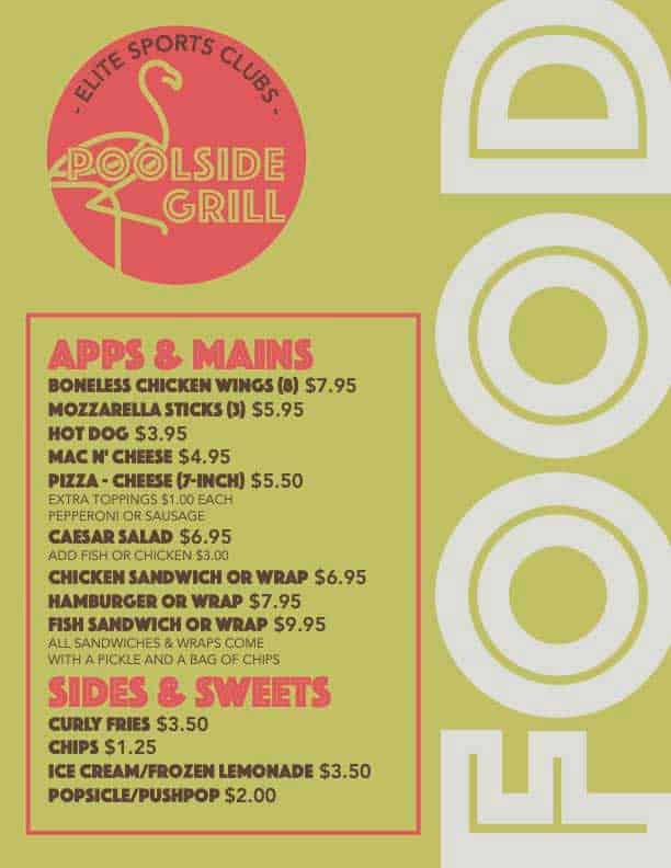 New Menu at Milwaukee Poolside Grill - Elite Sports Clubs